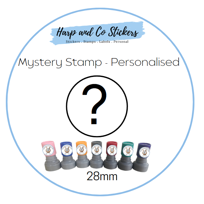 28mm Personalised Mystery Stamp — Harp & Co Stickers