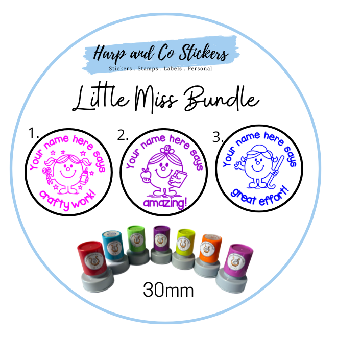 Little Miss Stamp Bundle — Harp & Co Stickers