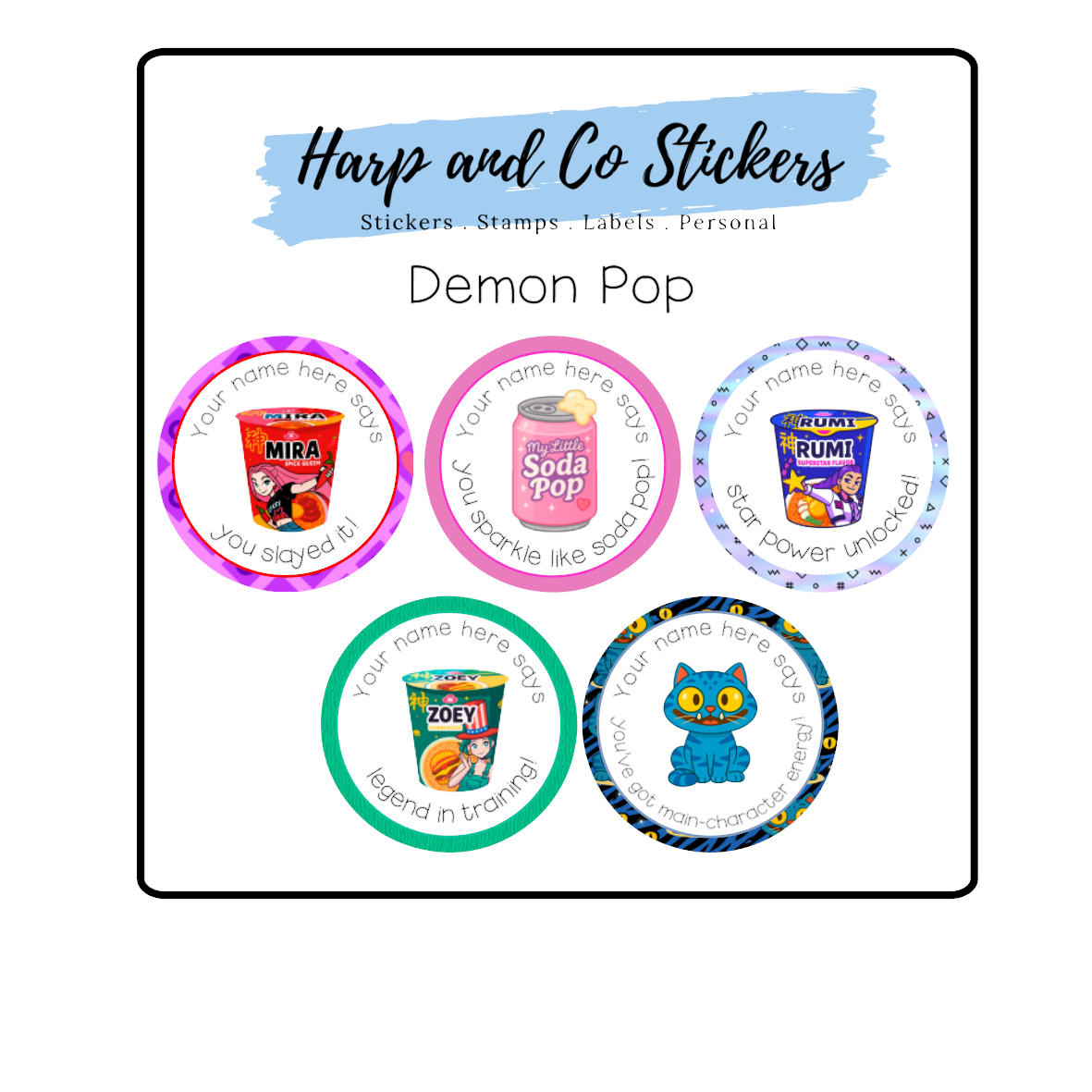 Demon Pop — Harp & Co Stickers