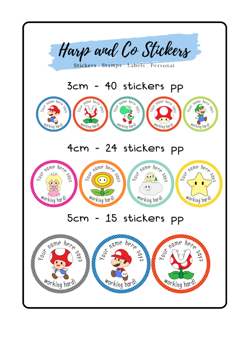 Mario and Friends — Harp & Co Stickers