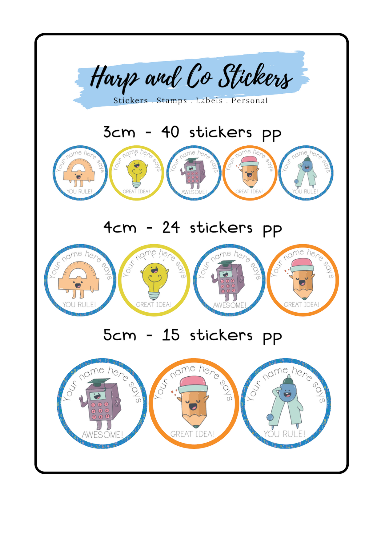 Math — Harp & Co Stickers