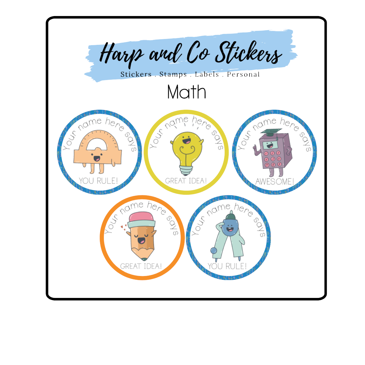 Math — Harp & Co Stickers