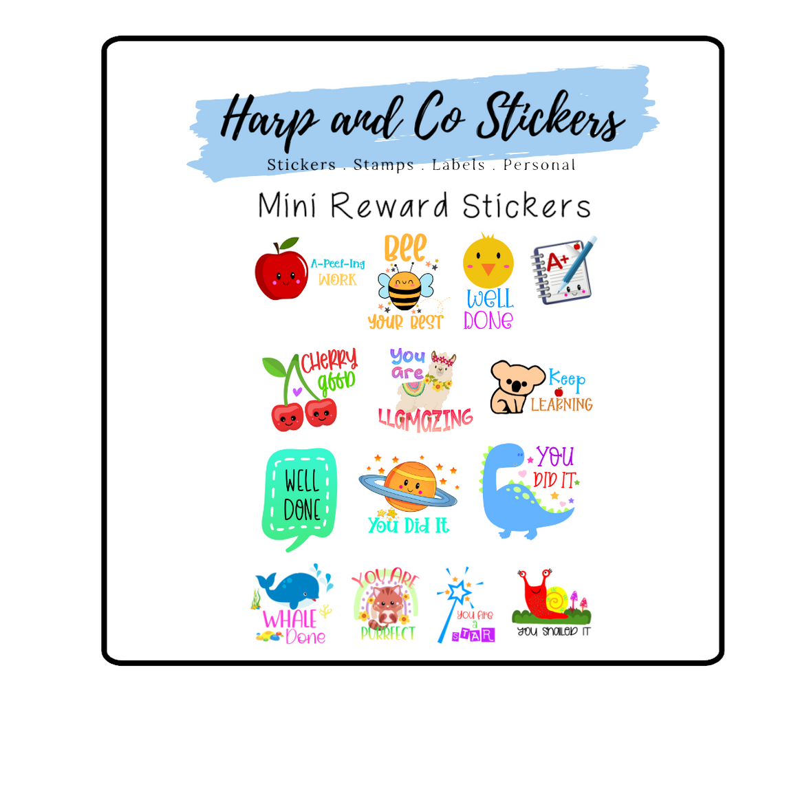 Mini Reward Stickers — Harp & Co Stickers