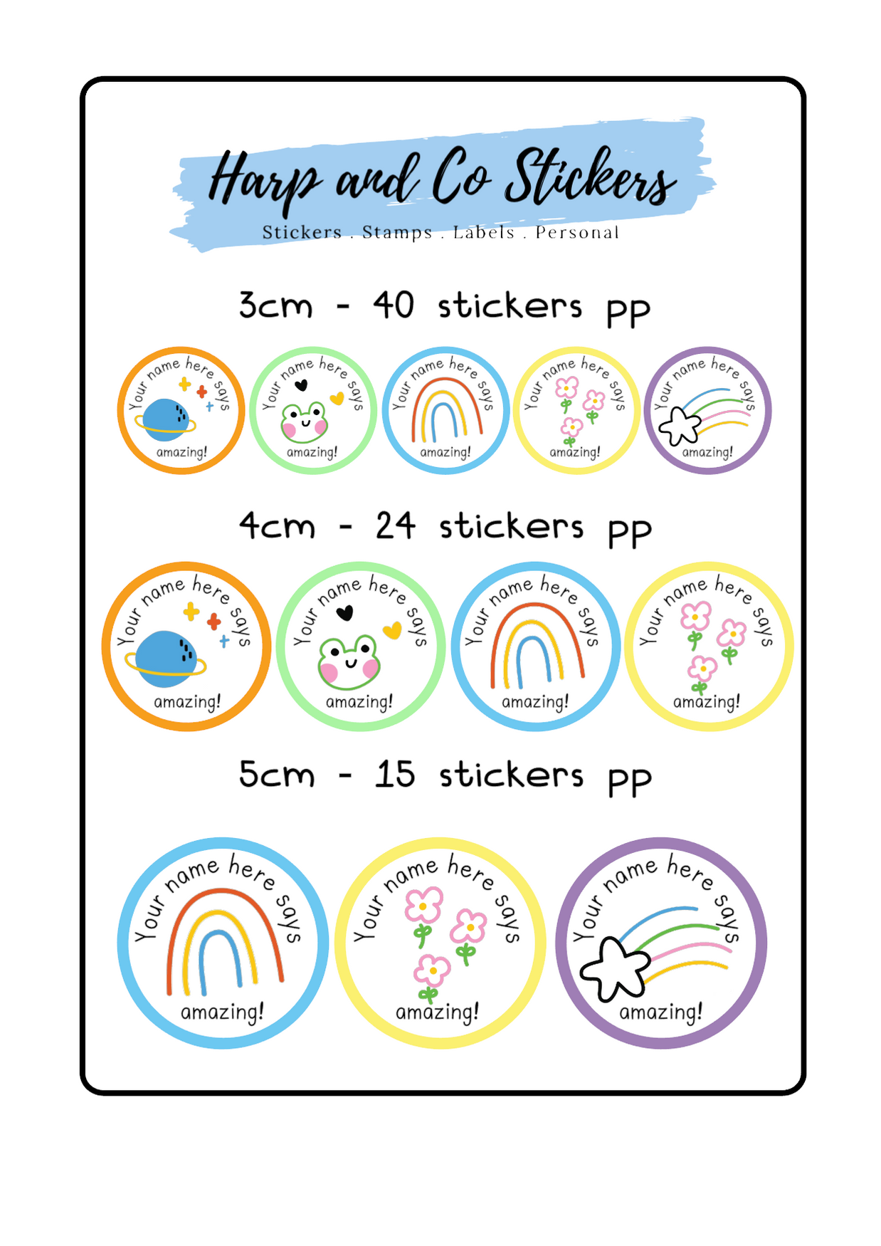 Rainbow Friends — Harp & Co Stickers