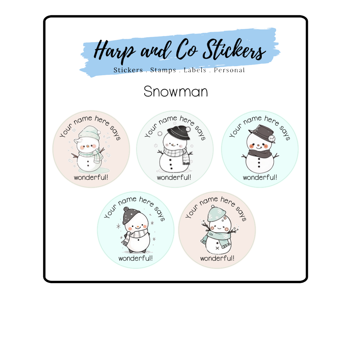 Snowman — Harp & Co Stickers
