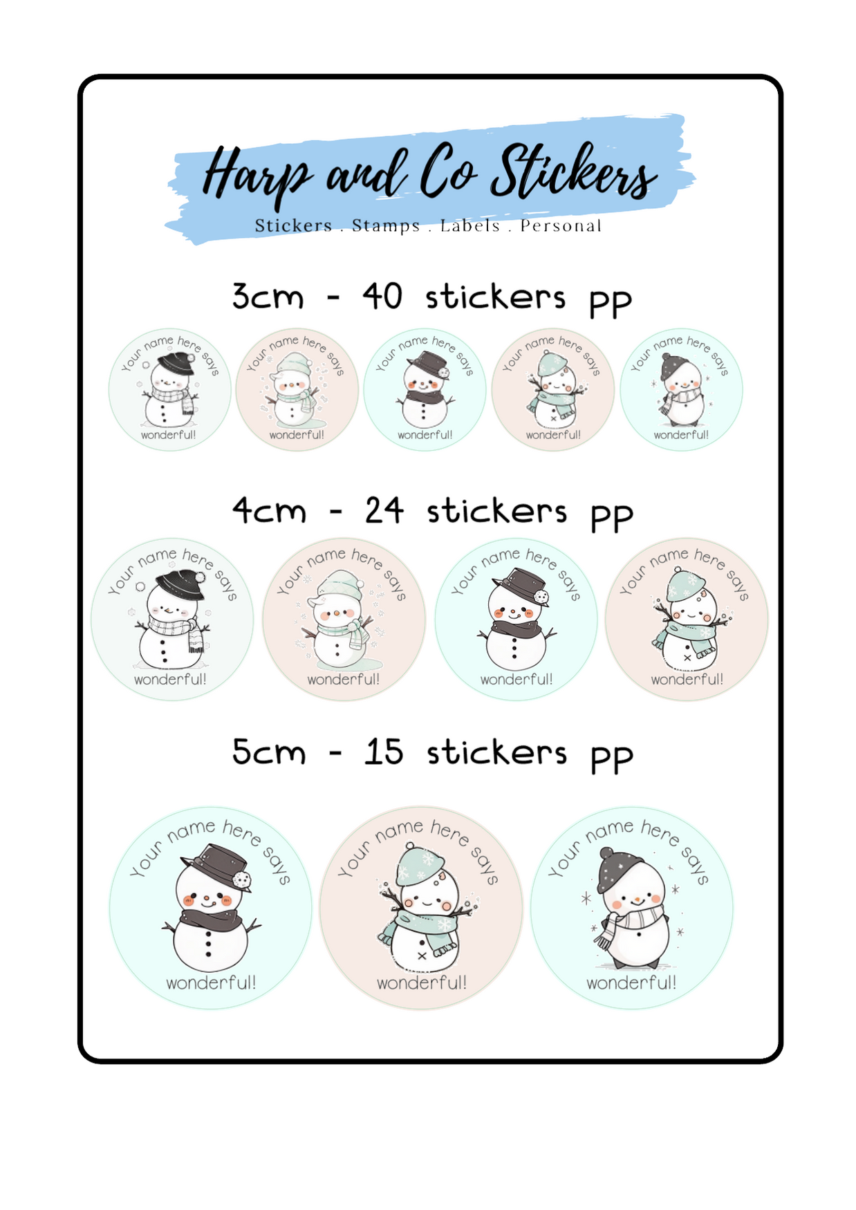 Snowman — Harp & Co Stickers