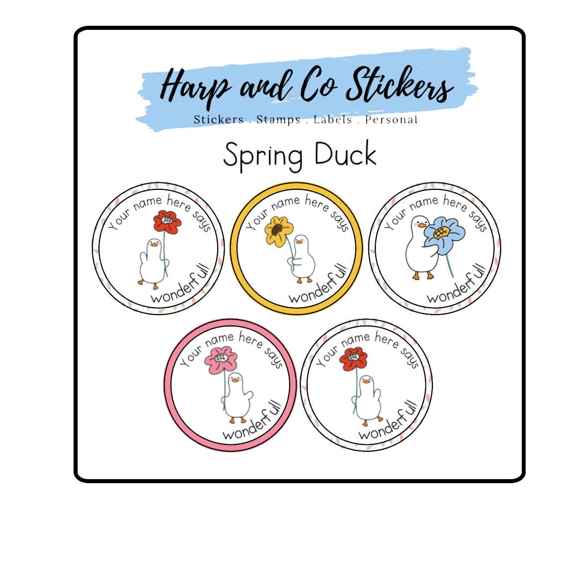 Spring Duck — Harp & Co Stickers