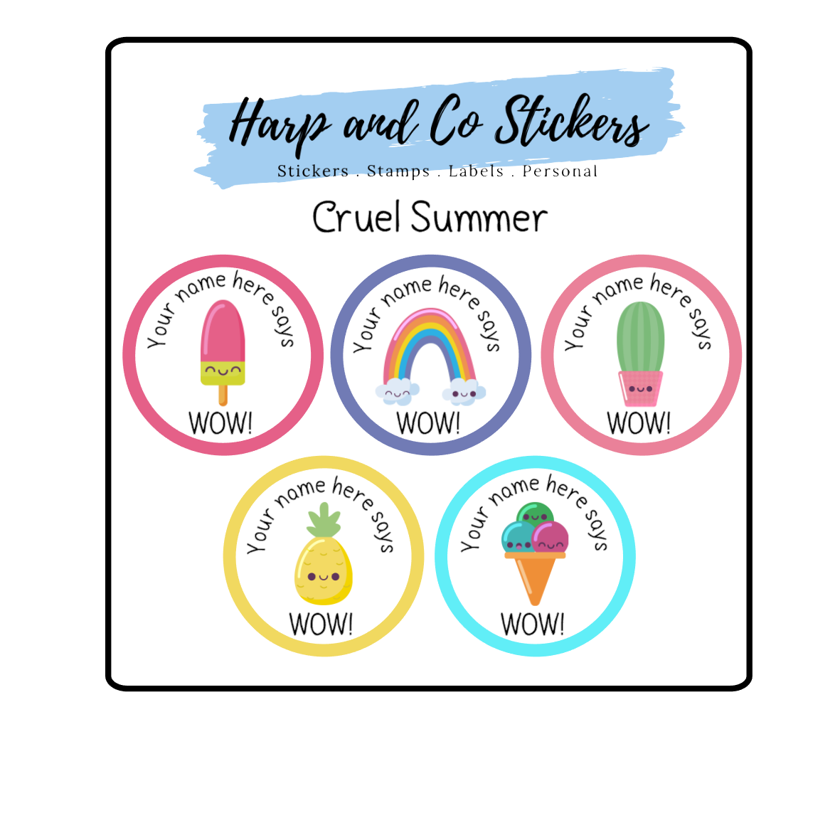 Cruel Summer — Harp & Co Stickers