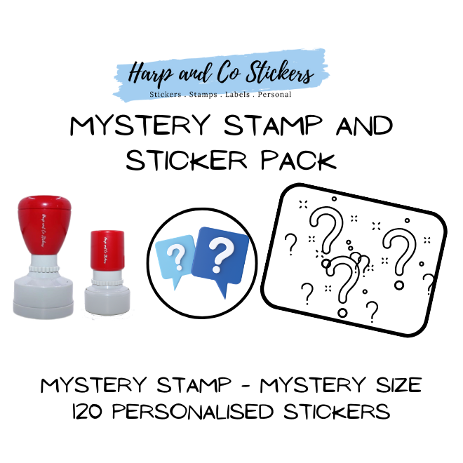 Mystery Stickers and Stamp Bundle - Personalised — Harp & Co Stickers