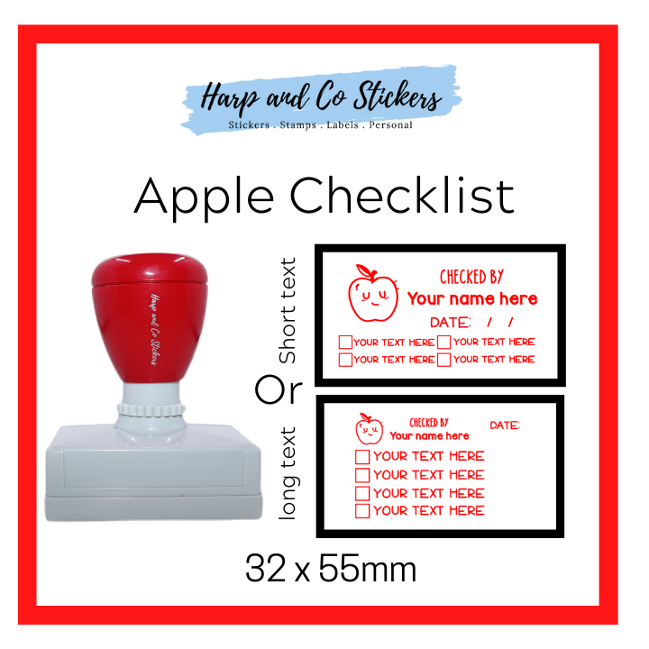 Editable Apple - Personalised Checklist — Harp & Co Stickers