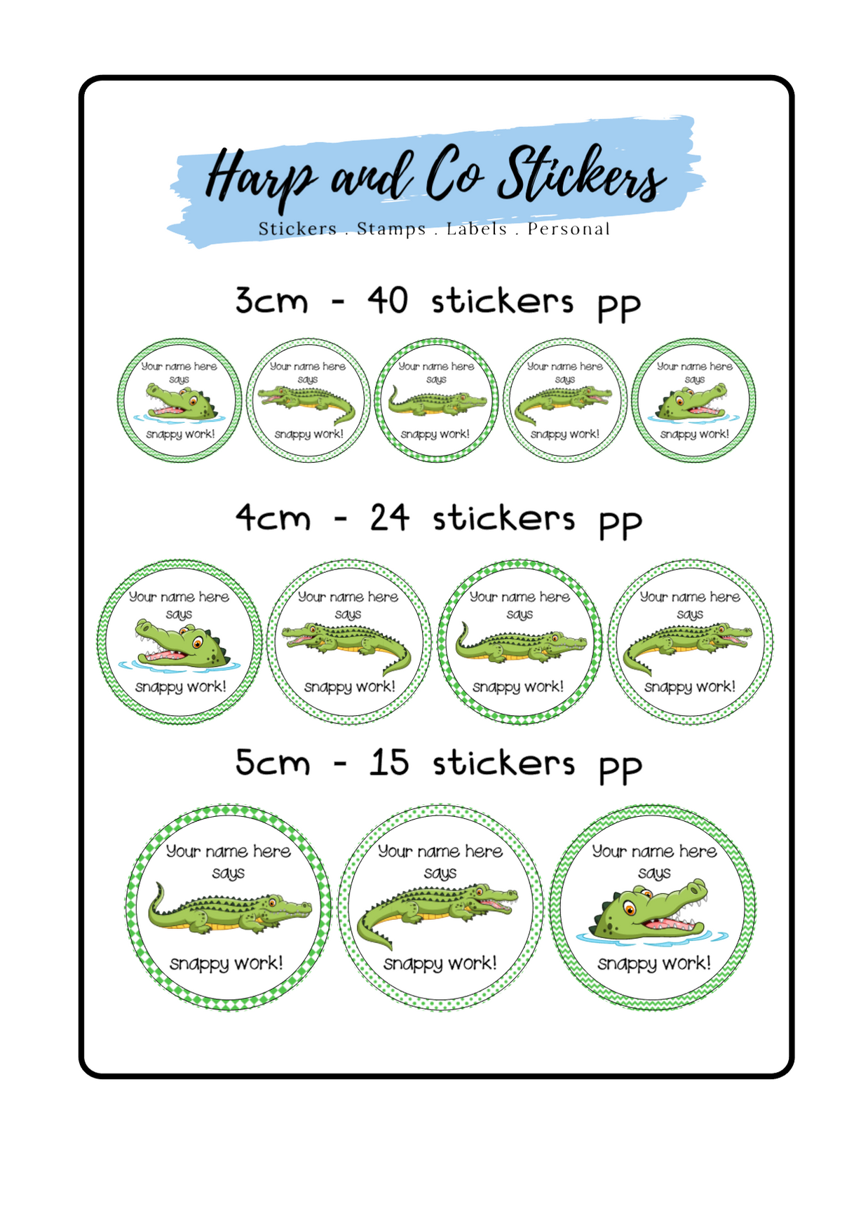 Crocodile — Harp & Co Stickers