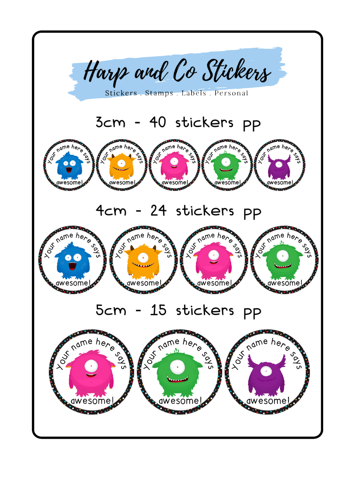 Monster — Harp & Co Stickers