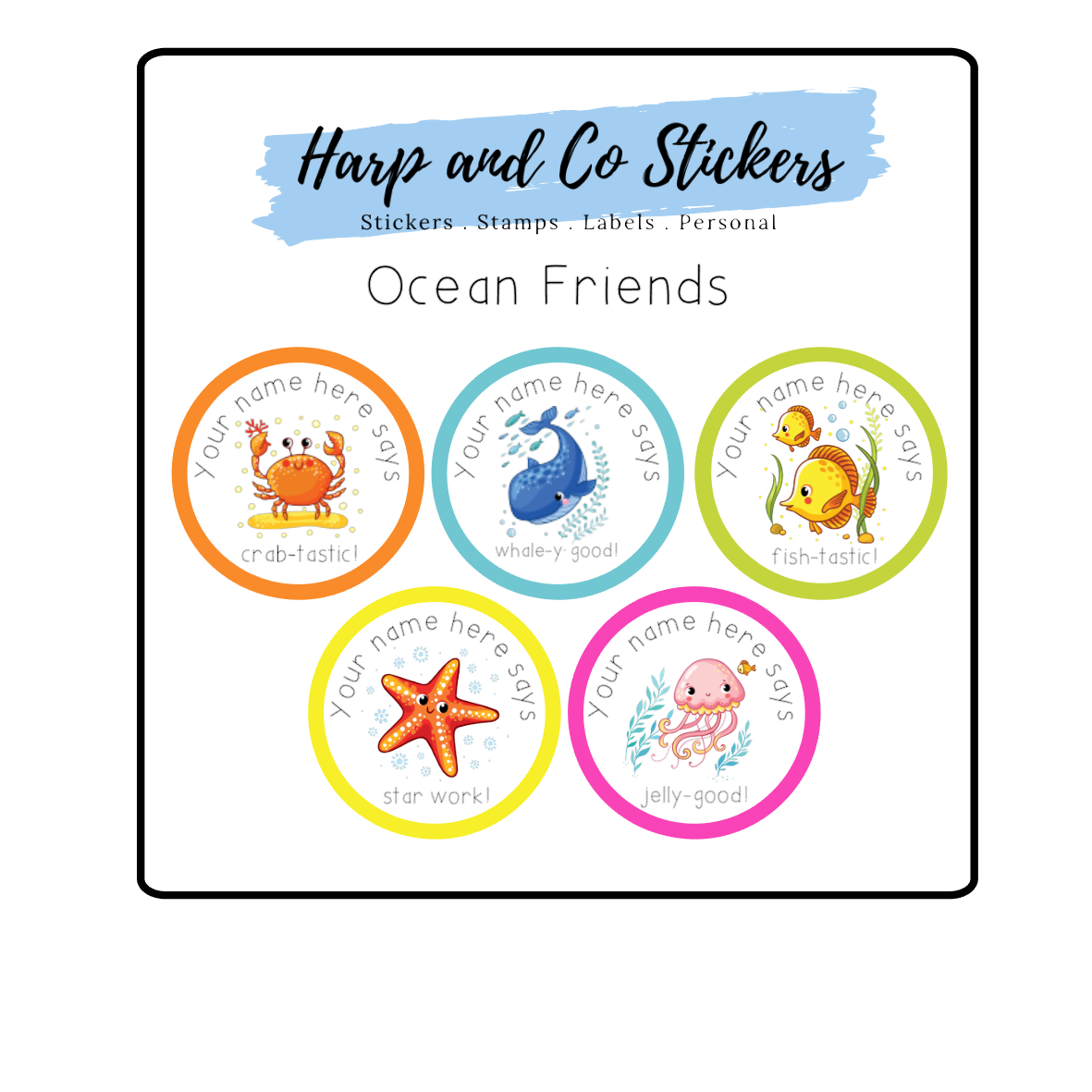 Ocean Friends — Harp & Co Stickers