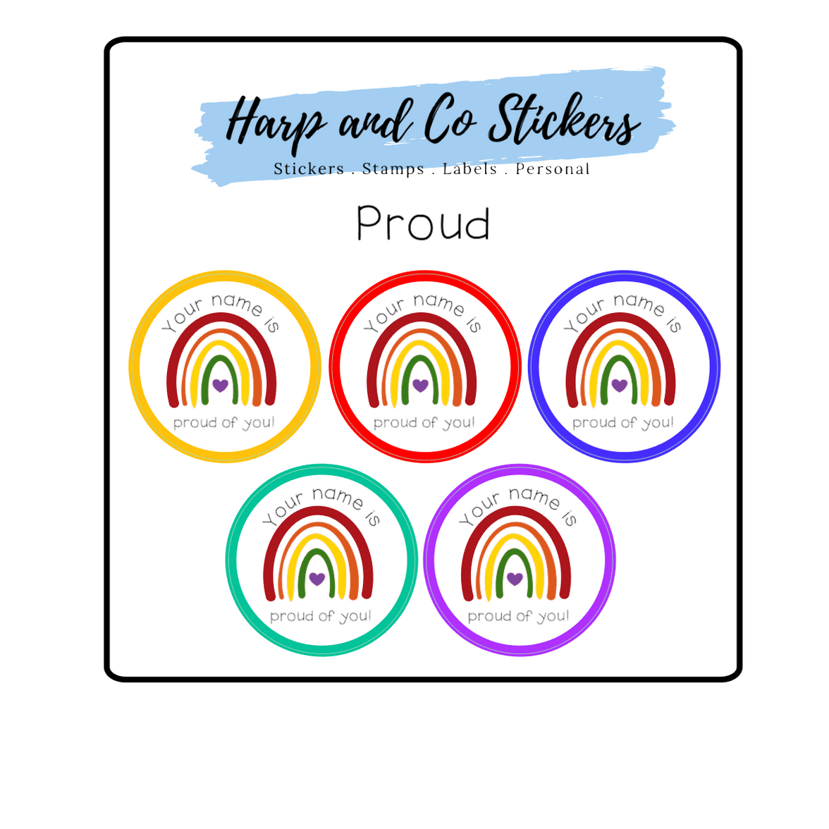 Proud — Harp & Co Stickers