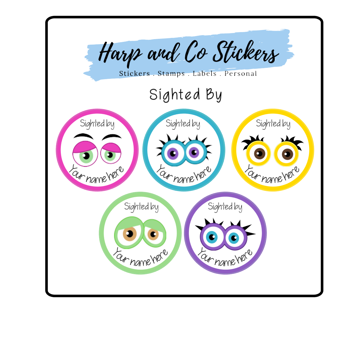 Sighted By — Harp & Co Stickers