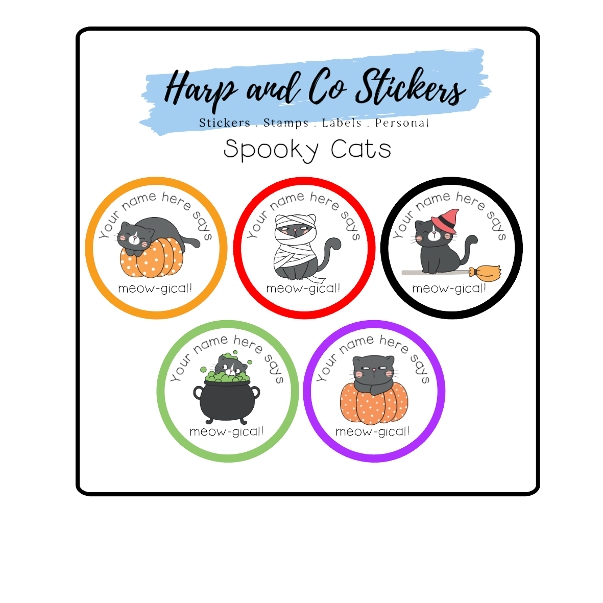 Spooky Cats — Harp & Co Stickers