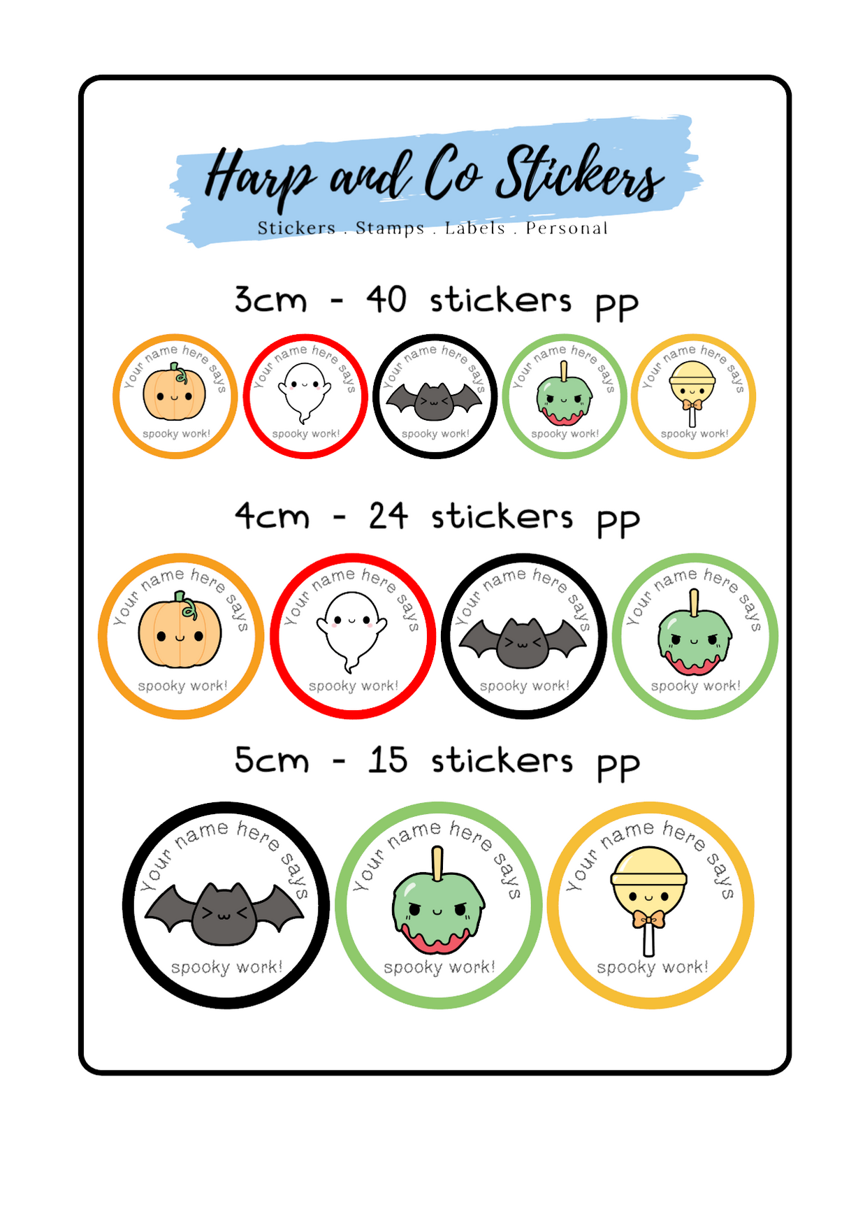 Spooky — Harp & Co Stickers
