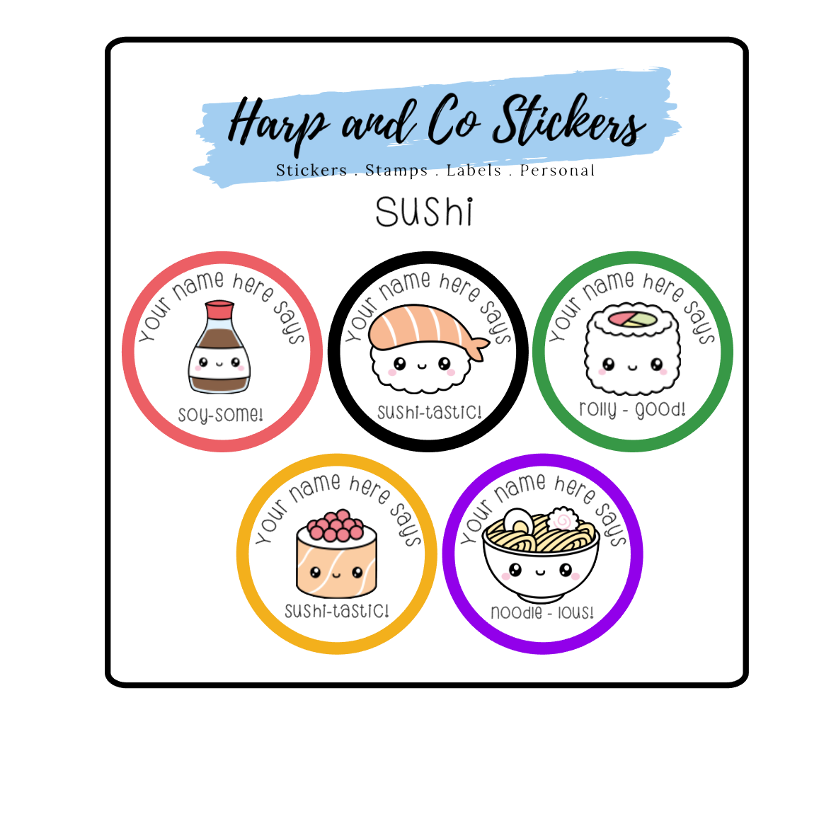 Sushi — Harp & Co Stickers