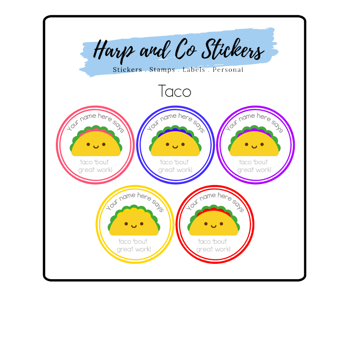 Taco — Harp & Co Stickers