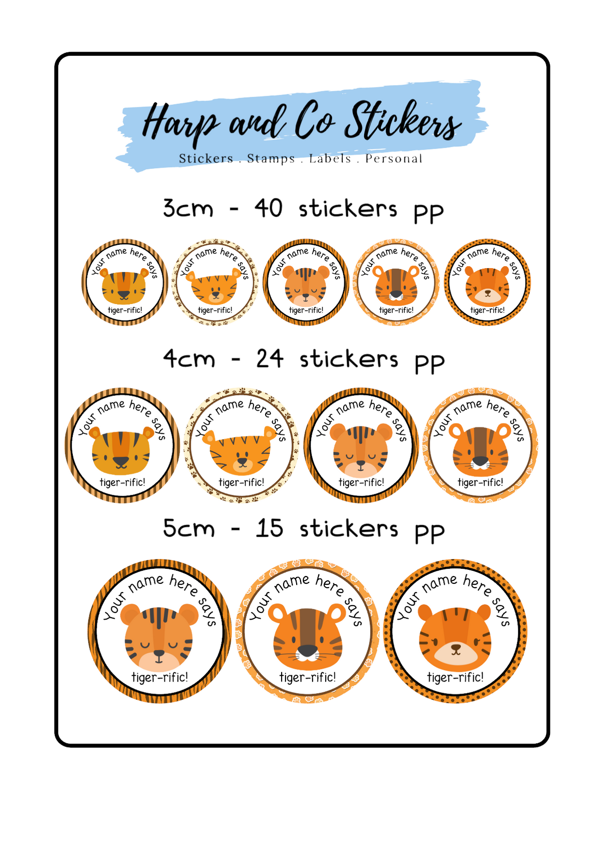Tiger — Harp & Co Stickers