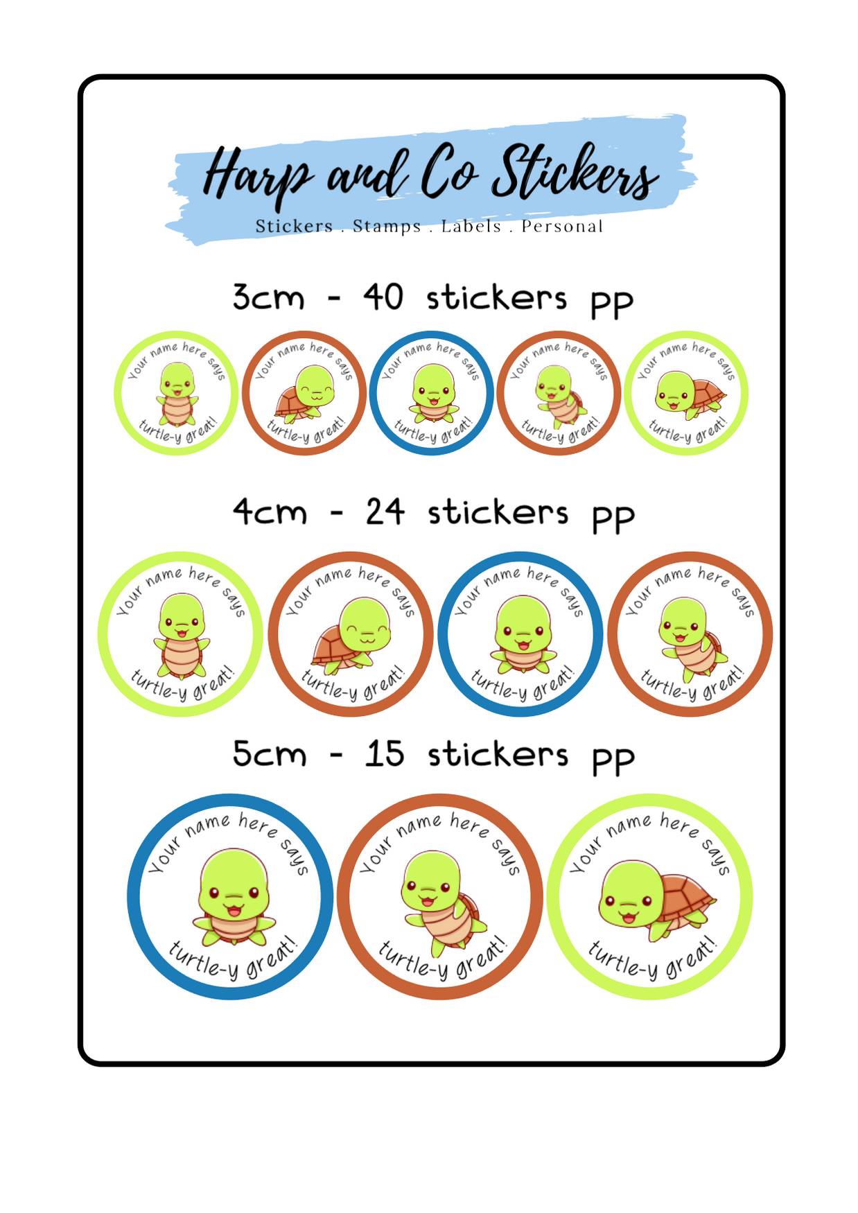 Turtles — Harp & Co Stickers
